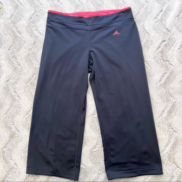adidas | Pants & Jumpsuits | Adidas Womens Cropped Capri Wide Leg Back ...